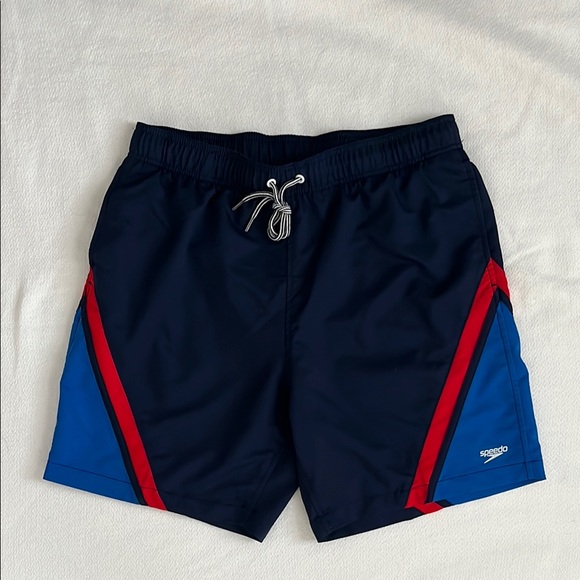 Speedo | Swim | Speedo Mens Swim Shorts Navy Blue And Red Beach Summer ...